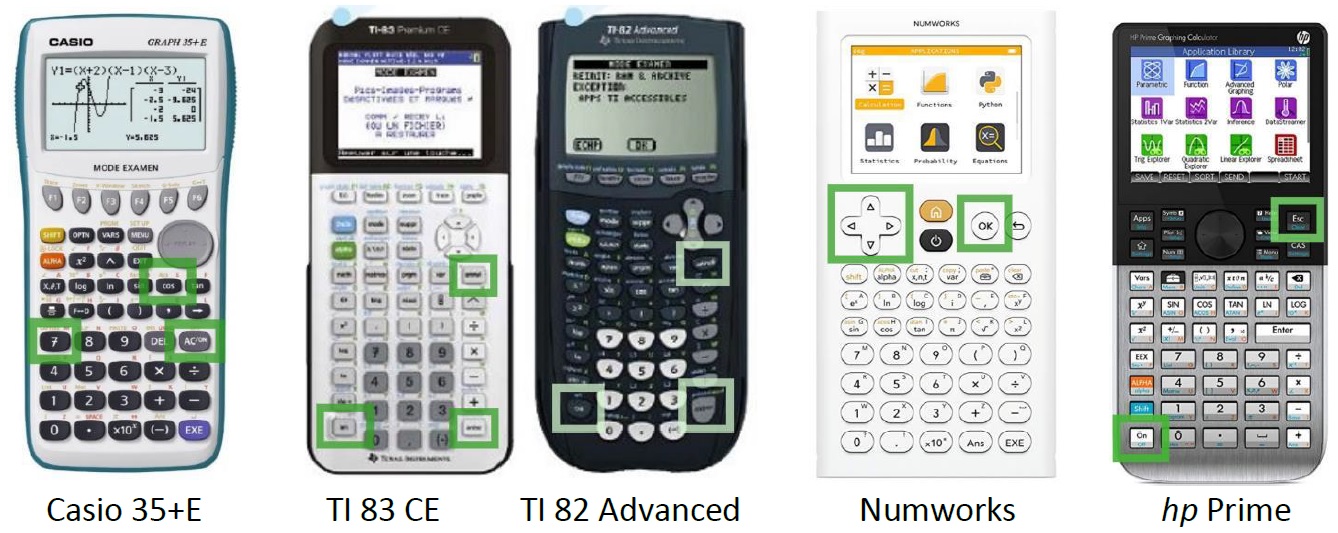 Calculatrice mode examen » Lycée Blaise Pascal
